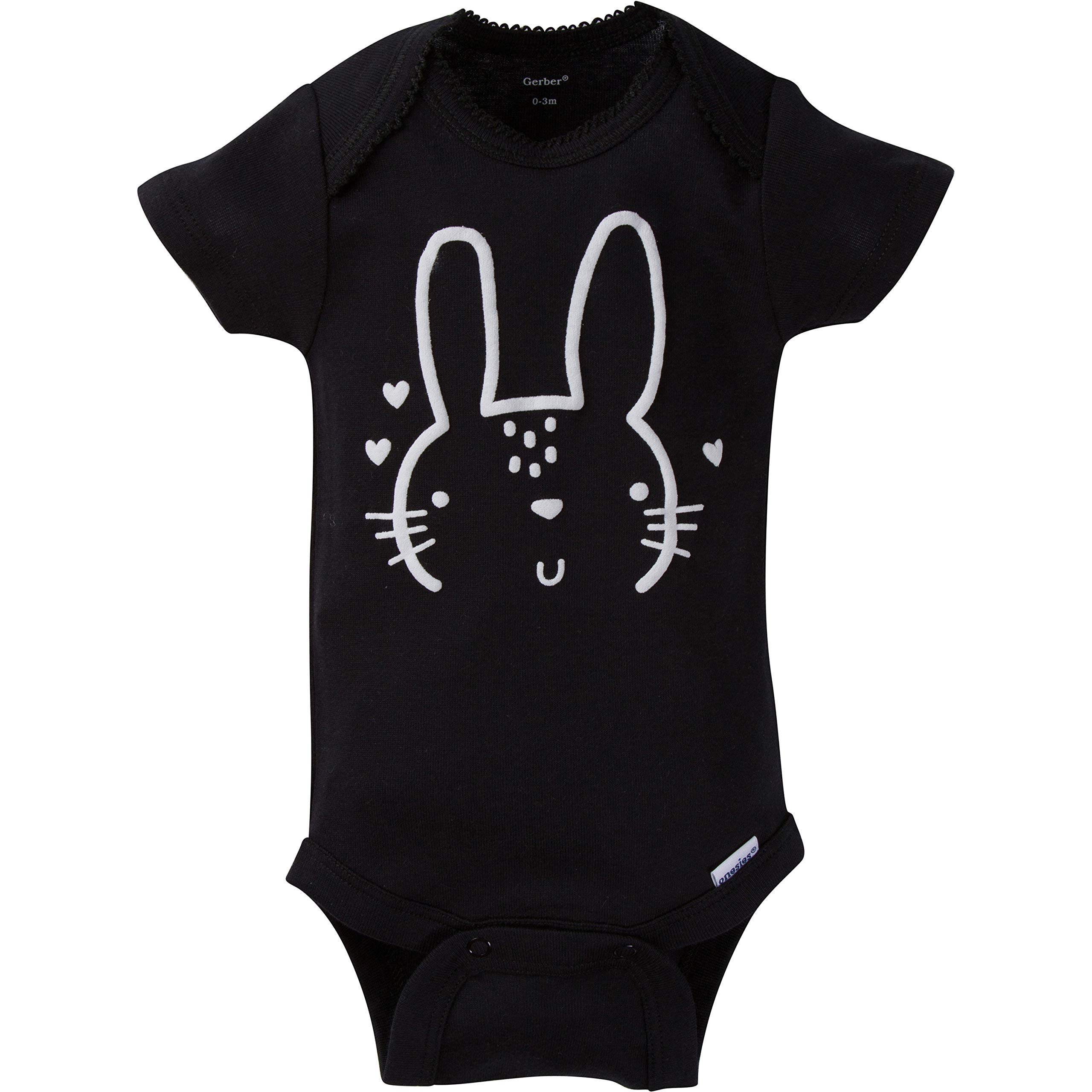 Gerber Baby Girl's 8-Pack Short Sleeve Onesies Bodysuits, Pink Bunny, Preemie