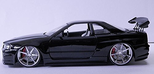 Jada 1:24 BIGTIME KUSTOMS NISSAN SKYLINE GT-R (BNR34) Jeidatoizu 1:24 scale Big Time Customs "Nissan Skyline GT-R (BNR34)" Nissan Black