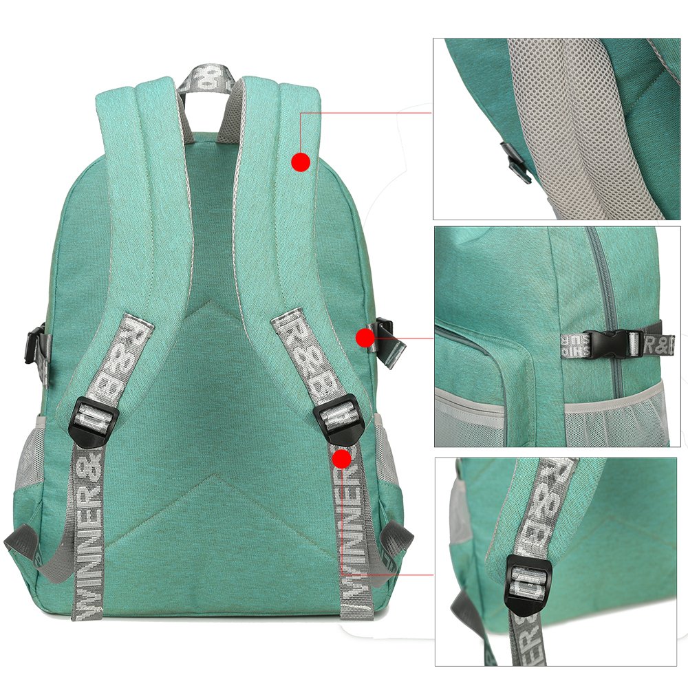 mygreen Classic Backpack Haversack Travel School Bag Student Simple Daypack Bookbag (Light Green)