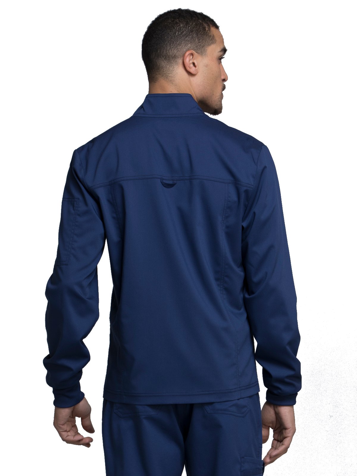 Cherokee Men Warm up Scrub Jacket with Zip Front WW320, S, Navy