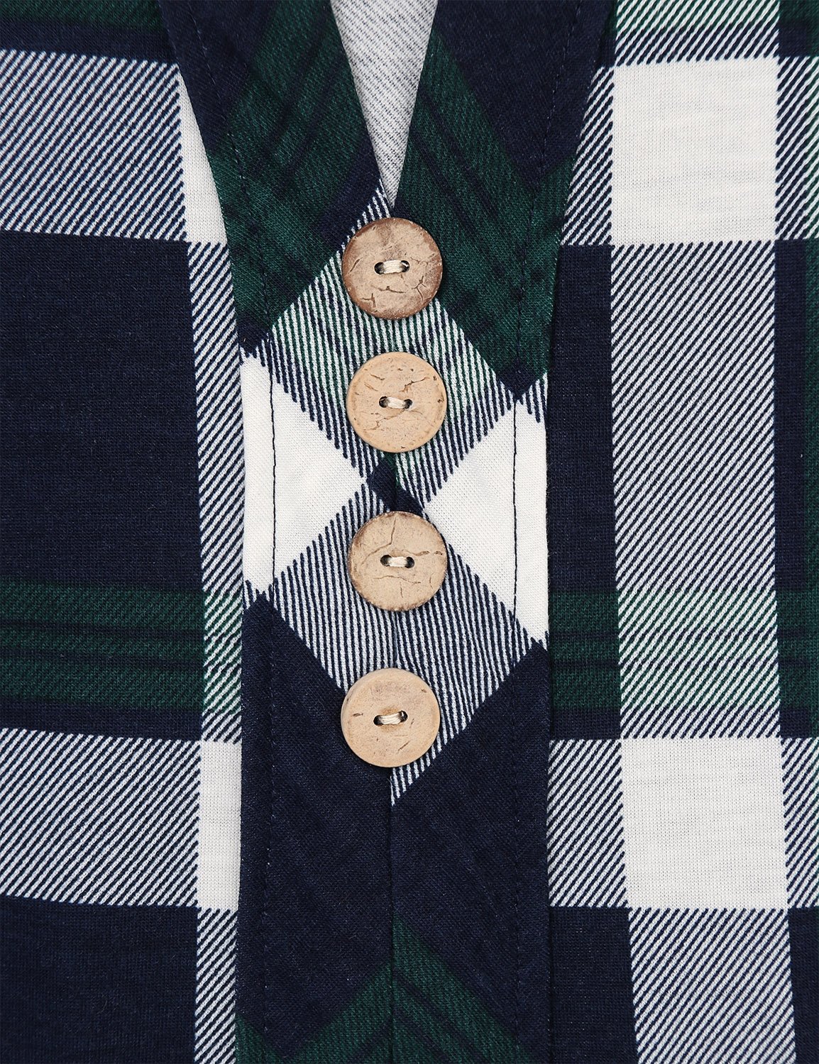 MOQIVGI Plaid Tops for Women Long Sleeve Button 3/4 Blouse Split V Neck Classic Tartan Patterned Sweatshirt Tunic Henley Boutique Shirts Blue Green Large