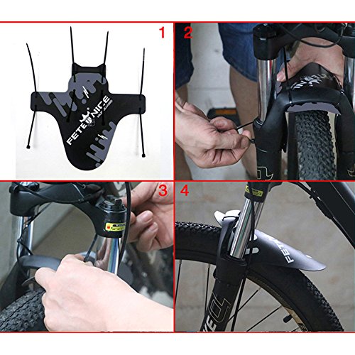 FETESNICE 2 Pcs Mountian Bike Fender,MTB Mudguard,Front and Rear Bicycle Fender,Fits 26", 27.5", 32", Plus Size and Fat Bike Wheel Sizes(Grey)