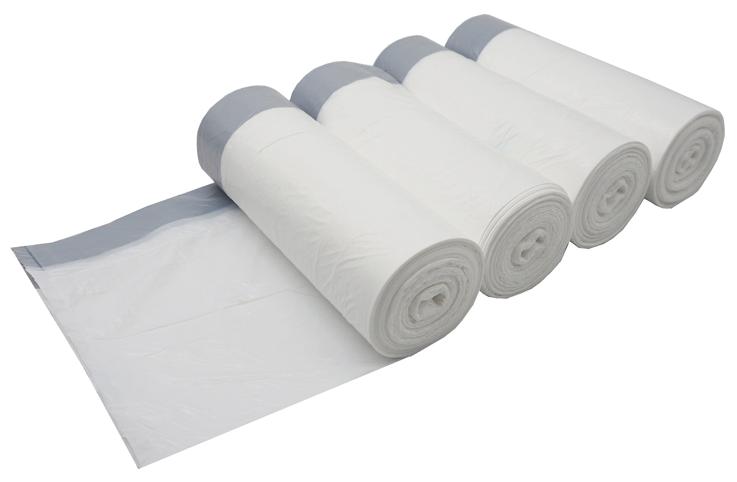 Small Trash bag,Gereen 0.8-1.2 Gallon Drawstring Trash bag Garbage Bag Trash Can Liner,Extra Strong 120 Counts for Home,Office,Car (White, 0.8-1.2 Gallon(120 Count))