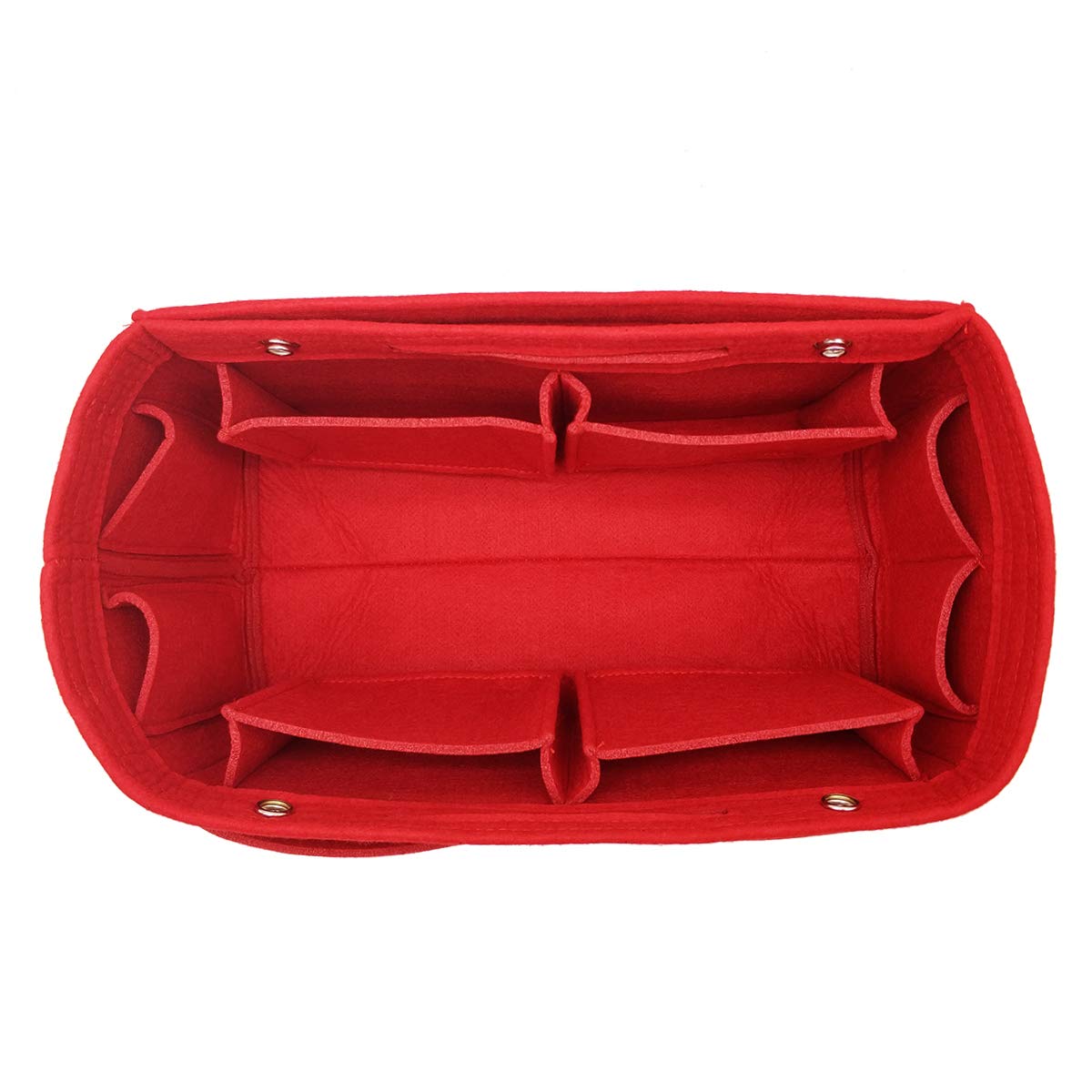 LEXSION Felt Purse Organizer Insert Bag organizer Multi Pocket Bag in Bag Organizer For Tote & Handbag Shaper 8008 Red L