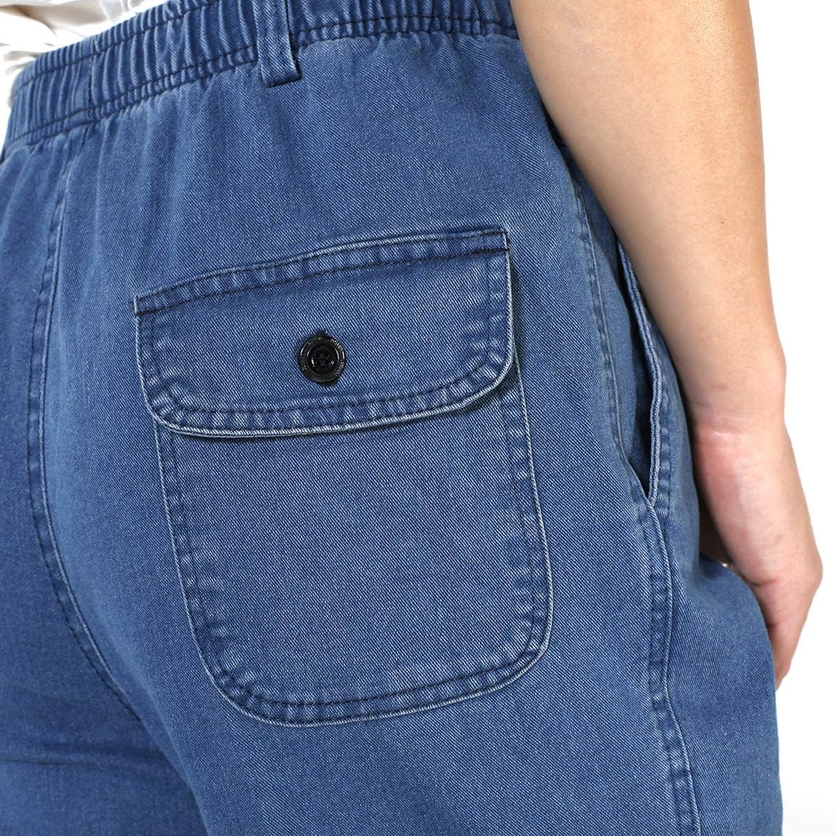 IDEALSANXUN Mens Elastic Waist Jeans Light Blue Jeans Relaxed Fit Stretch Jeans(Light Blue, 36x32)