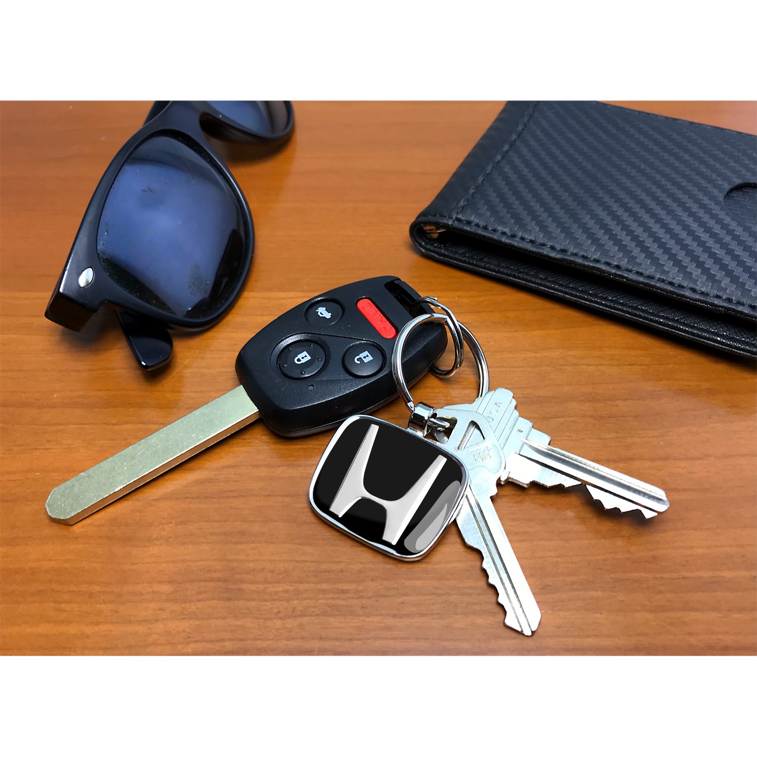 iPick Image - Honda Logo 3D Look Chrome Die-cast Metal Key Chain Key-Ring, Official Licensed