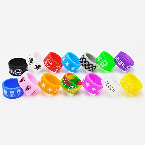 SIlicone Bands - Pack of 30 Rings Silicone Anti Slip SIlicone Bands Accessories for RBA RDA Tank Mechanical Mods glass - Diameter 20mm