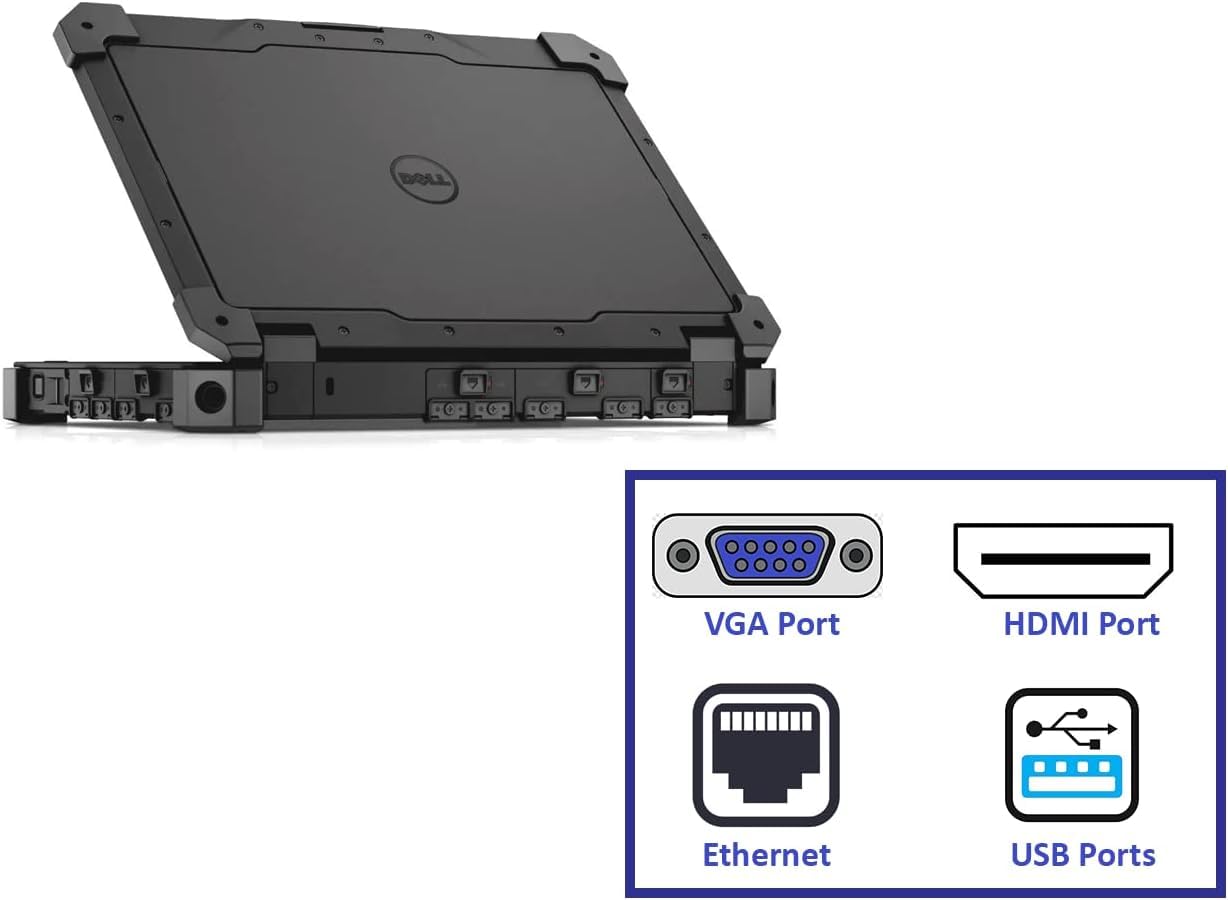 Dell Latitude Rugged 7214 HD 2 in 1 Laptop Notebook Touch Screen Convertible Tablet (Intel Quad Core i7-6600U, 8GB Ram, 256GB Solid State SSD, HDMI, Camera, WiFi) Win 10 Pro (Renewed)