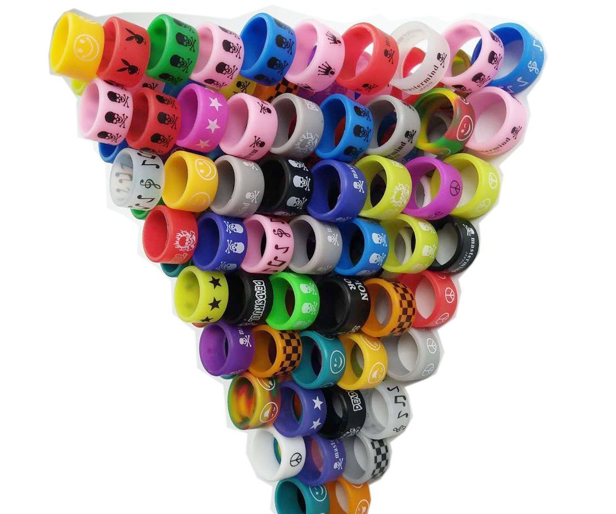 SIlicone Bands - Pack of 30 Rings Silicone Anti Slip SIlicone Bands Accessories for RBA RDA Tank Mechanical Mods glass - Diameter 20mm