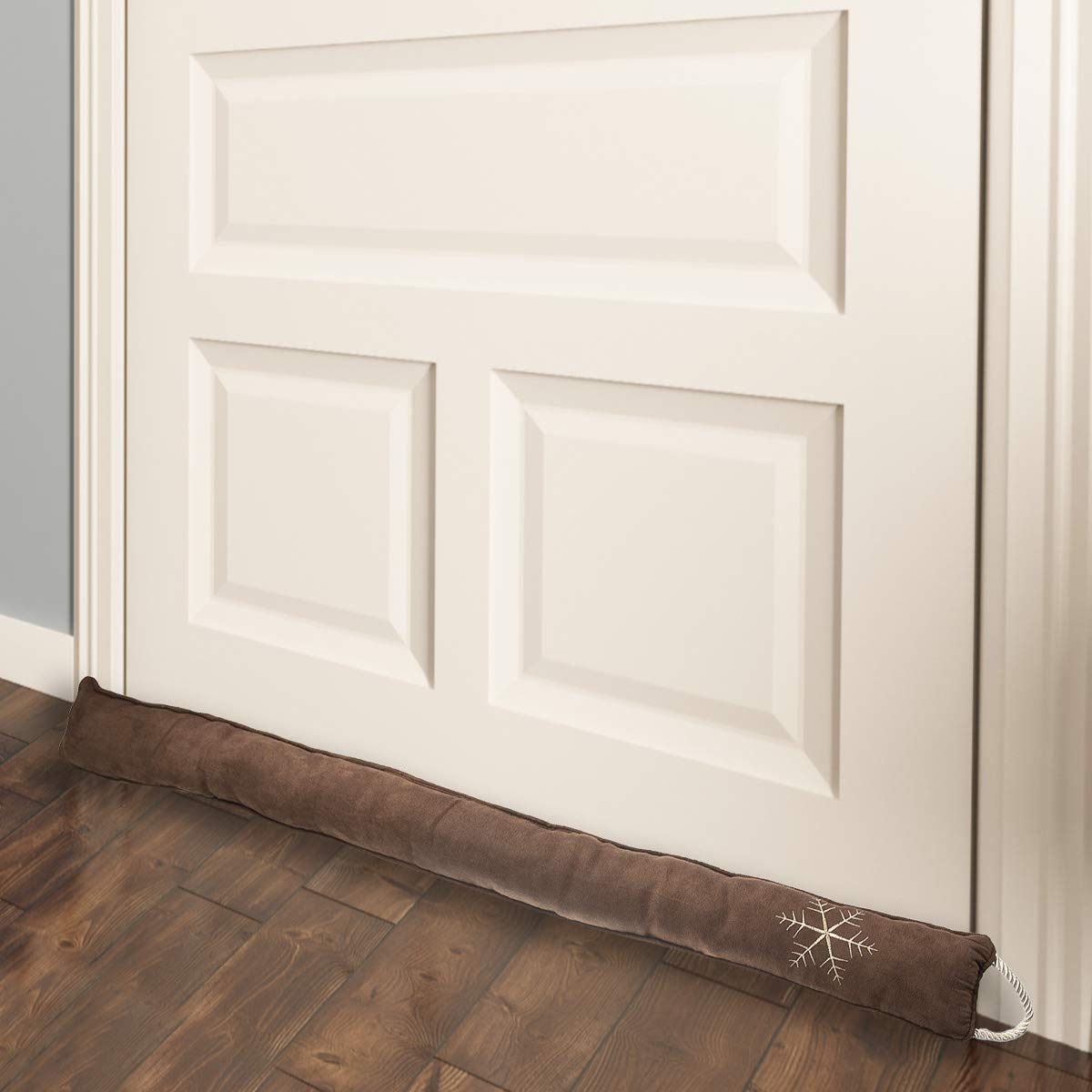 Simply Genius Cold Weather Door Draft Stopper - 36 Inch Brown Wind Blocker for Door Bottom and Window Sill