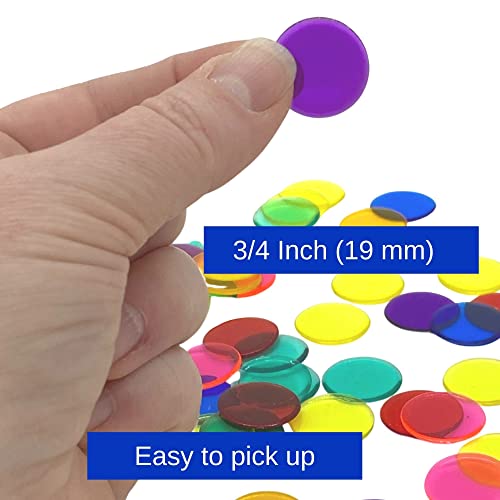 MR CHIPS Plastic Bingo Chips for Games 10,000 Count Box - Solid and Transparent Colors Counting Black 3/4 Inch