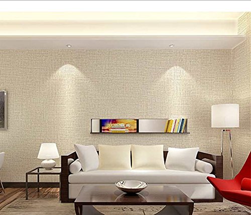 Yija Self-Adhesive Linen Cream Color Pattern Waterproof Shelf Drawer Liner Cabinet Sticker,Wallpaper 15.6Inch by 98Inch