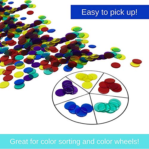 MR CHIPS Plastic Bingo Chips for Games 10,000 Count Box - Solid and Transparent Colors Counting Black 3/4 Inch