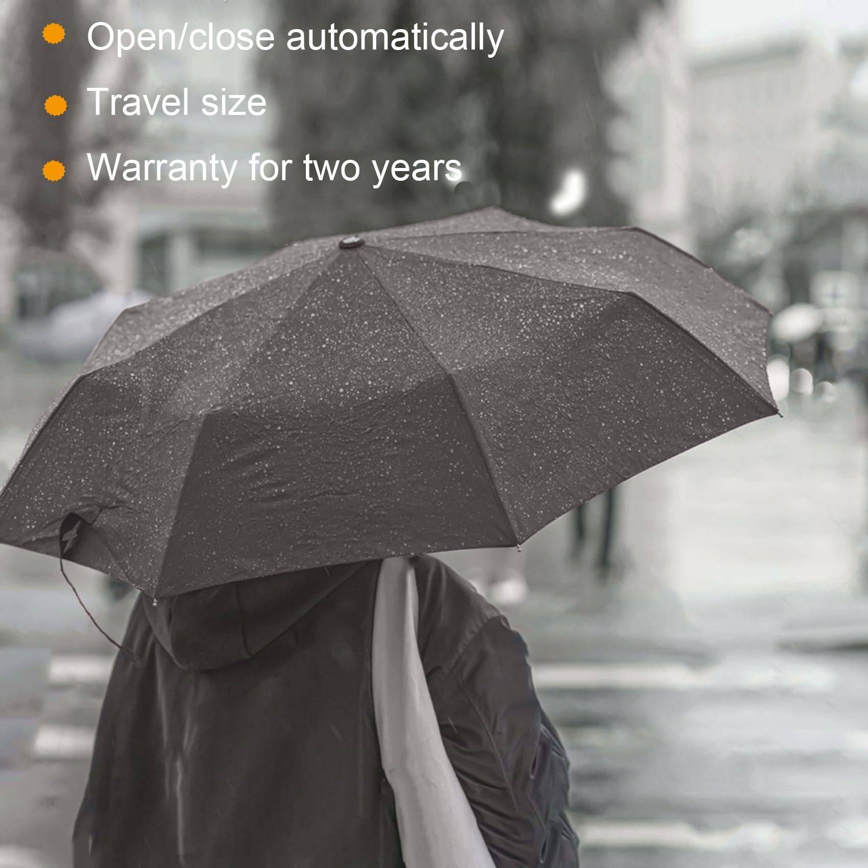 SIEPASA Two PackThe Original Portable Travel Umbrella - Umbrellas for Rain Windproof, Strong Compact Umbrella for Wind and Rain, Perfect Car Umbrella, Golf Umbrella, Backpack, and On-the-Go.(Black & Navy Blue, 2 Pack)