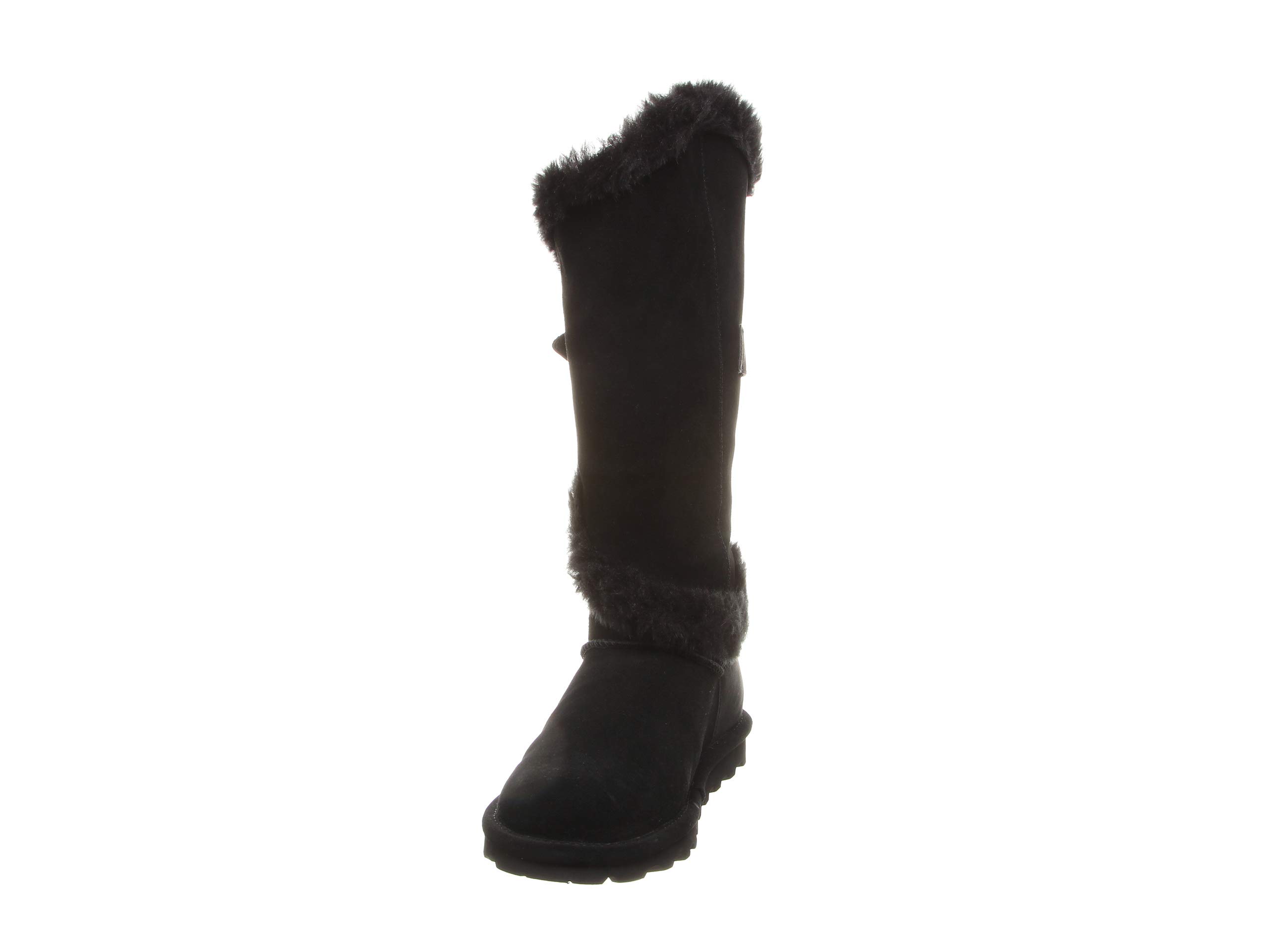 BEARPAW Women's Sheilah Tall Black Size 10 | Women's Boot Classic Suede | Women's Slip On Boot | Comfortable Winter Boot