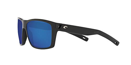 Costa Del Mar Man Sunglasses Shiny Black Frame - Blue Mirror Lenses - 60MM