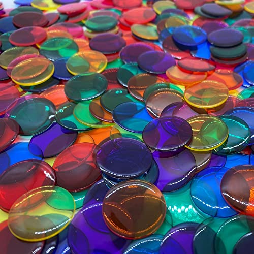 MR CHIPS Plastic Bingo Chips for Games 10,000 Count Box - Solid and Transparent Colors Counting Black 3/4 Inch