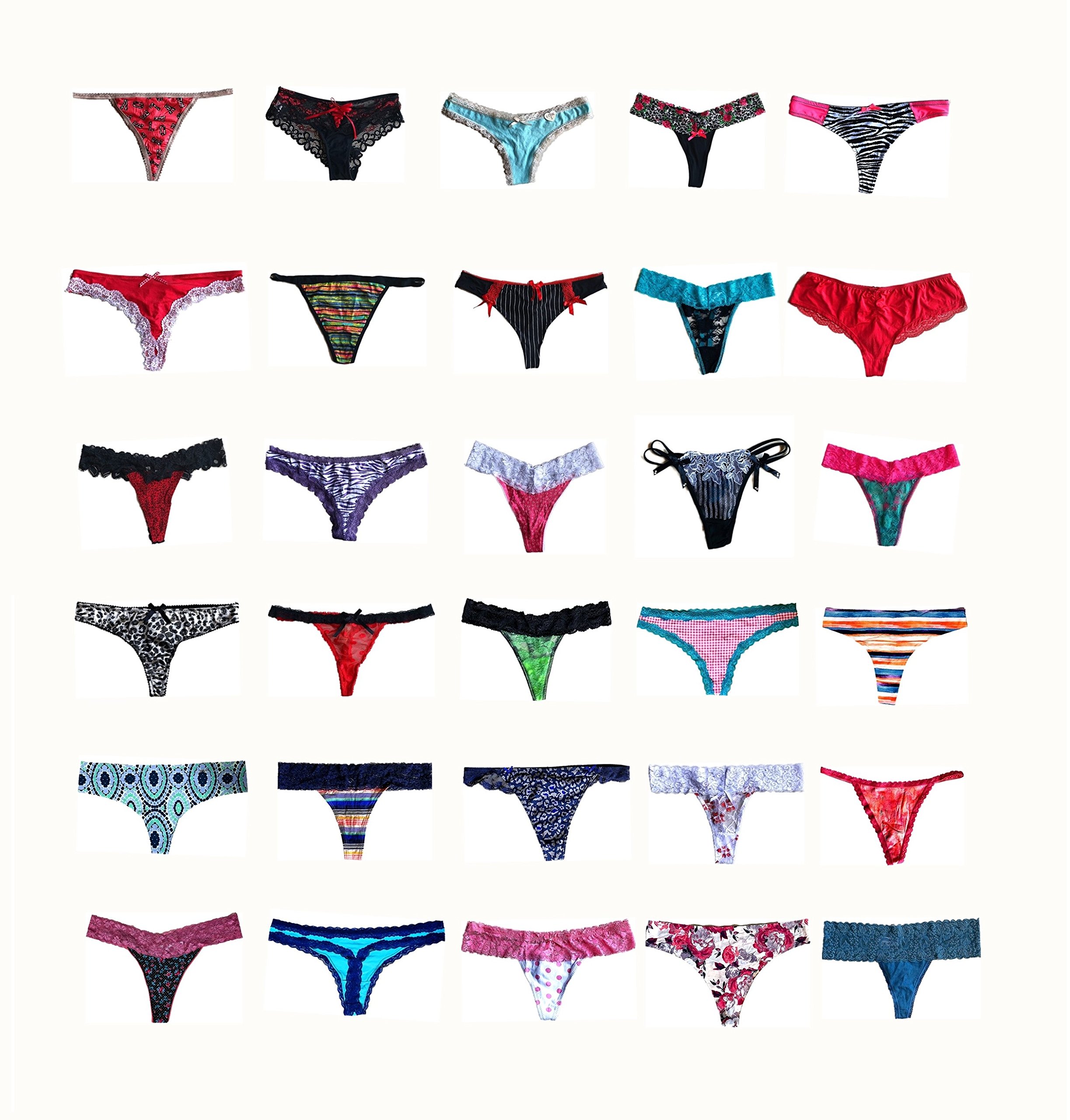 Morvia Varieties of Women Thong Pack Lacy Tanga G-string Bikini Underwear Panties (XL, 10 Pcs)