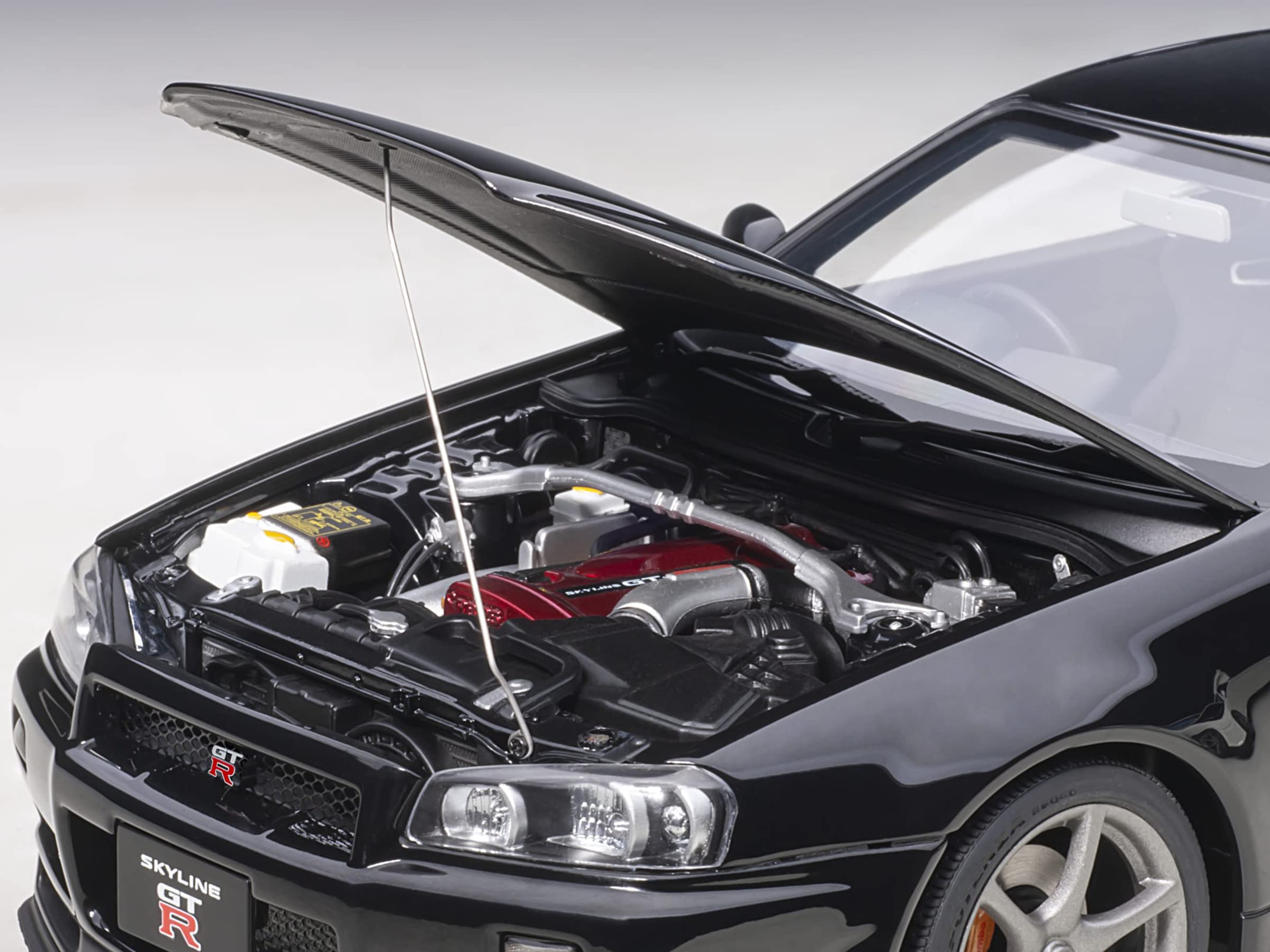 Skyline GT-R (R34) V-Spec II RHD (Right Hand Drive) Black Pearl 1/18 Model Car by Autoart 77407