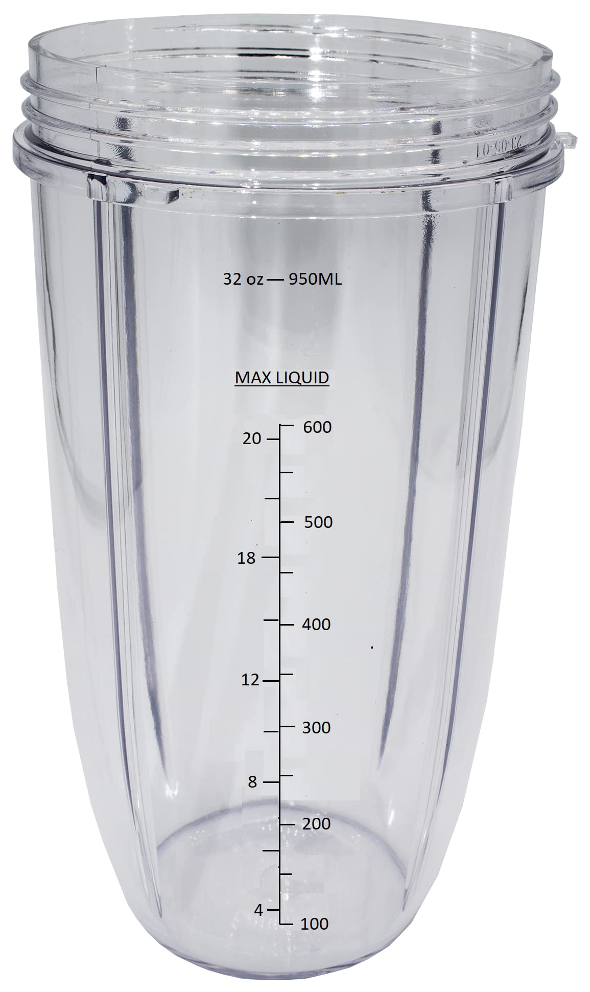 Blendin Replacement 32 Ounce Extra Large Colossal Cup Jar,Compatible with Nutribullet 600W, 900W, NB-101B, NB-101S, NB-201, NBR-0601, NBR-1201, NB9-1301, 900 Pro Series Blenders Juicers