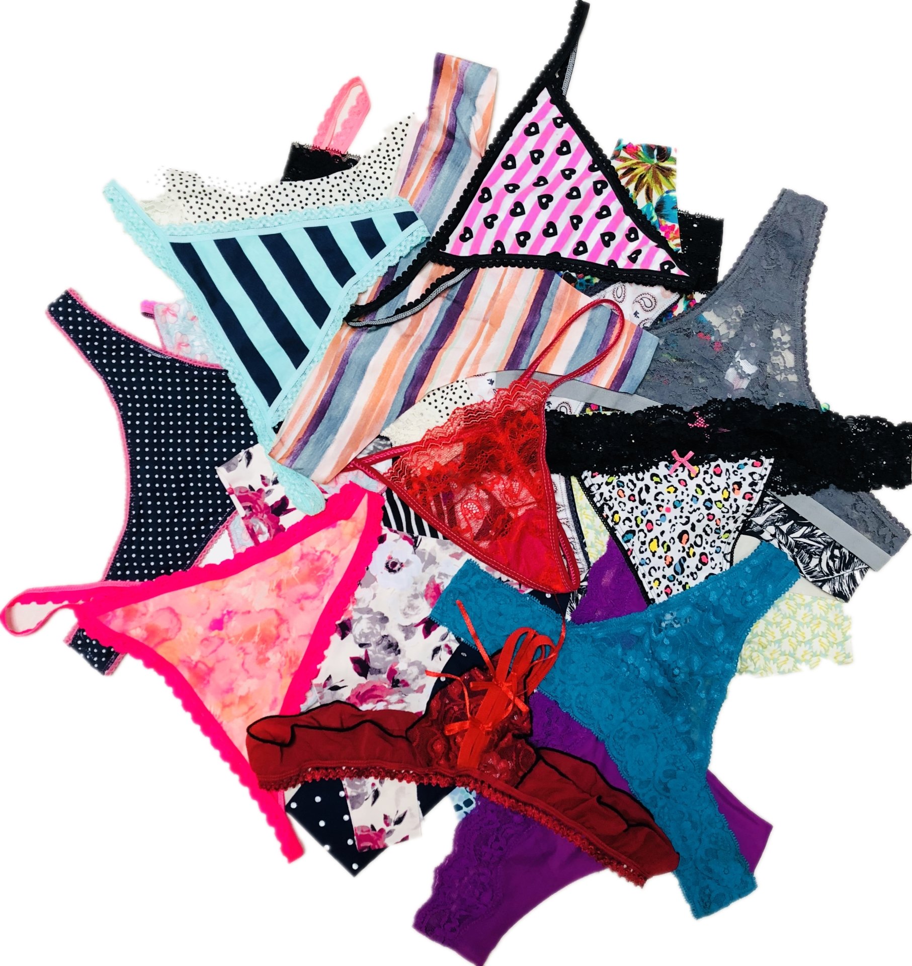 Morvia Varieties of Women Thong Pack Lacy Tanga G-string Bikini Underwear Panties (XL, 10 Pcs)