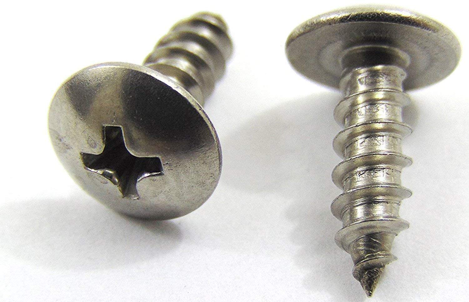 Bolt Dropper No. 6 x 1/2" Stainless Truss Head Phillips Wood Screw, (100 pc), 18-8 (304) Stainless Steel Sheet Metal Screws, Type A Point, Plain Finish by Bolt Dropper