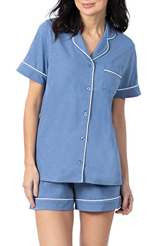 PajamaGram Cotton Womens Pajama Sets - Womens Pajama, Blue, 1X (18W-20W)