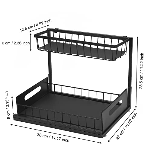 Under Sink Organizers and Storage, Under Sink Organizer, Under Sink Kitchen Rack, Pull-Out Home Organizers, 2-Tier Slide Out Sliding Shelf Under Cabinet Storage