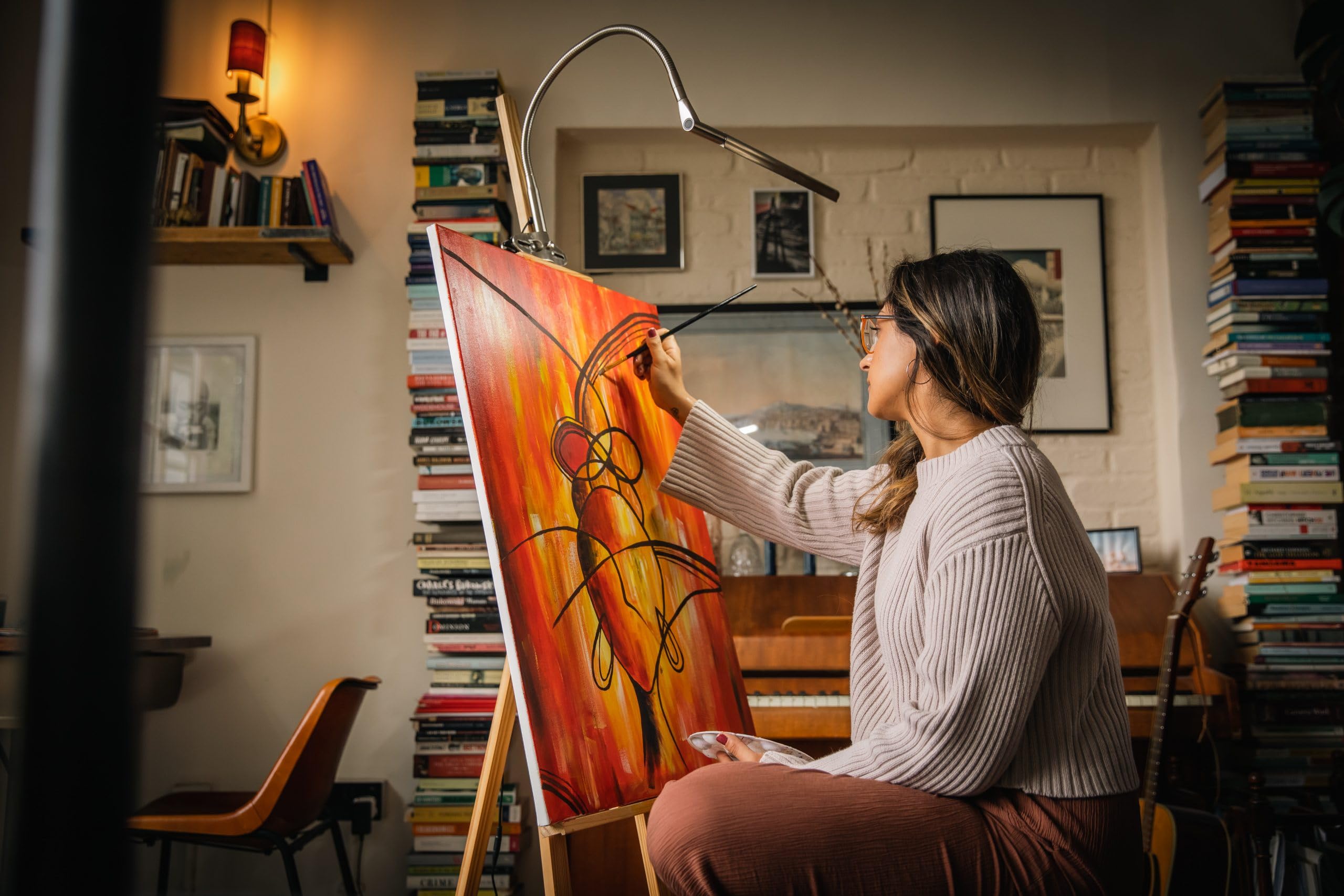 Daylight Techne LED Artist & Drafting Lamp, 12X20X7, Brushed Steel