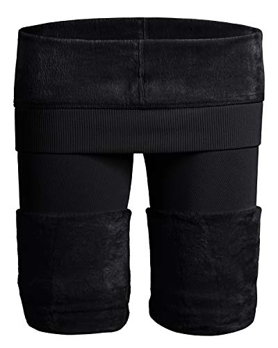 NORMOV Winter Warm Fleece Lined Leggings Women,Thick Thermal Velvet Tights (Black-XS/S)