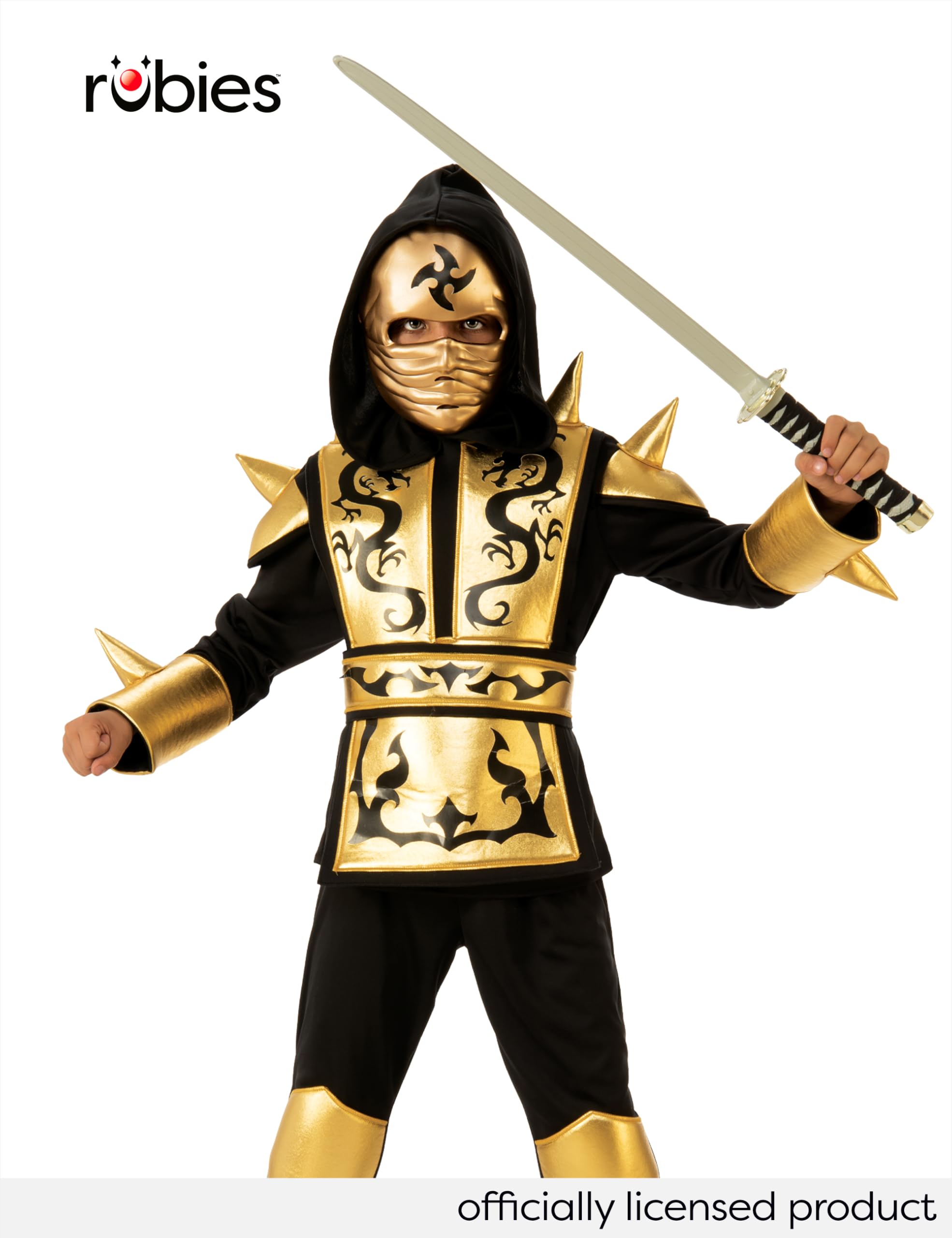 Rubies Child's Gold Ninja Costume, Medium