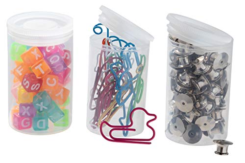 Film Canisters with Caps - 30-Count 35mm Clear Film Canisters, Transparent Storage Containers for Small Accessories