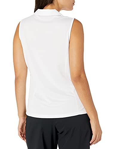 PGA TOUR Women's Regular Airflux Sleeveless Golf Polo Shirt, Bright White, Medium