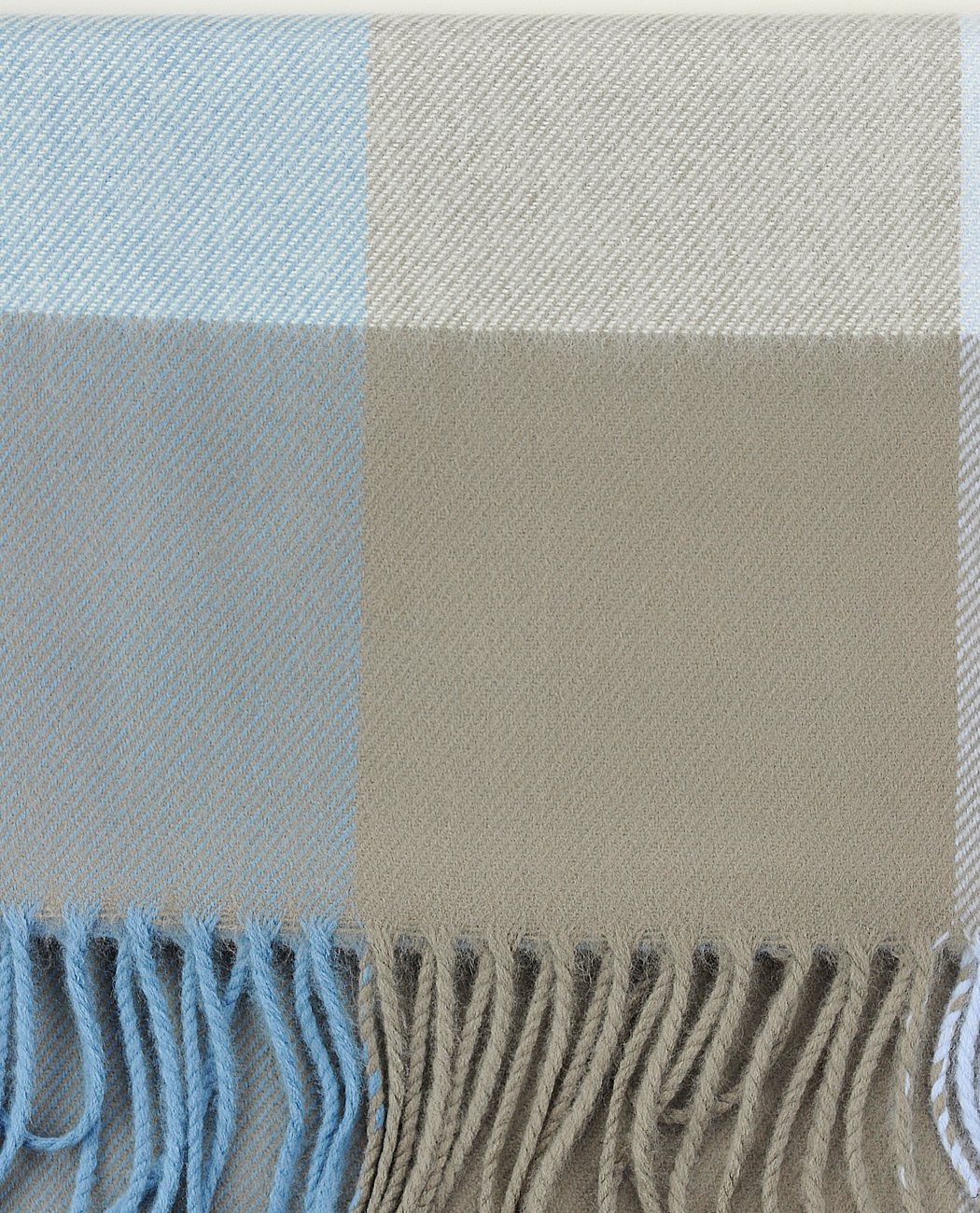 D&Y Unisex Classic Softer Than Cashmere Plaid Fringe End Scarf, Blue