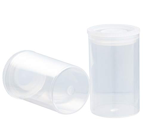 Film Canisters with Caps - 30-Count 35mm Clear Film Canisters, Transparent Storage Containers for Small Accessories