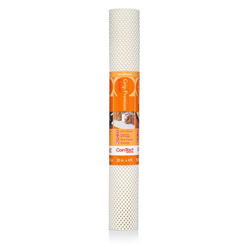 Con-Tact Brand Grip Premium Thick Non-Adhesive Shelf and Drawer Liner, 20" x 4', Bright White
