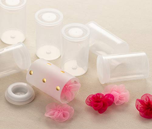 Film Canisters with Caps - 30-Count 35mm Clear Film Canisters, Transparent Storage Containers for Small Accessories