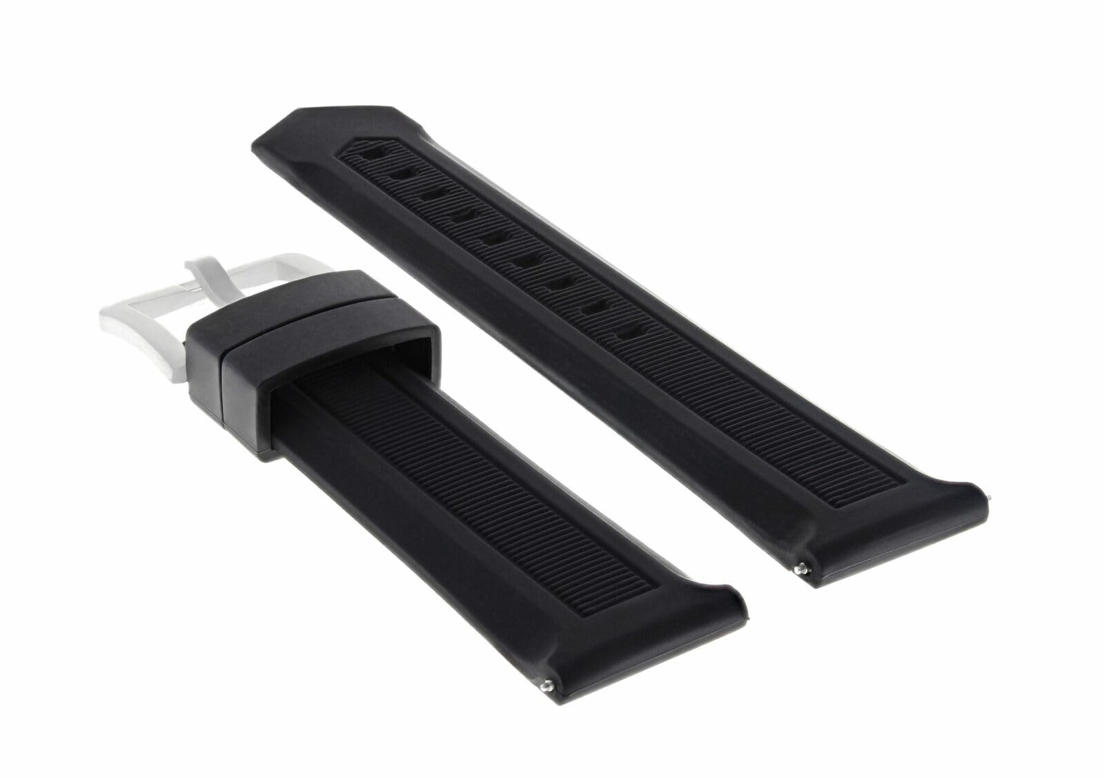 Ewatchparts 20mm Rubber Watch Band Strap Compatible With Tag Heuer F1 Aquaracer CAF1112, WAB2011 Black