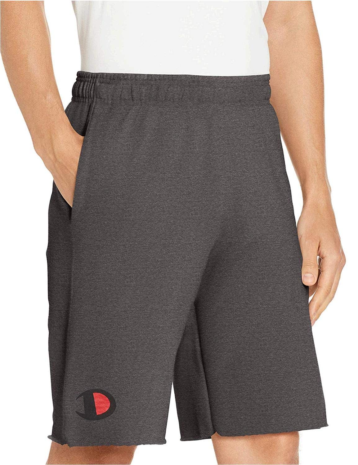 Champion mens 10" Powerblend Graphic Short, C Logo Shorts, Granite Heather, Small US