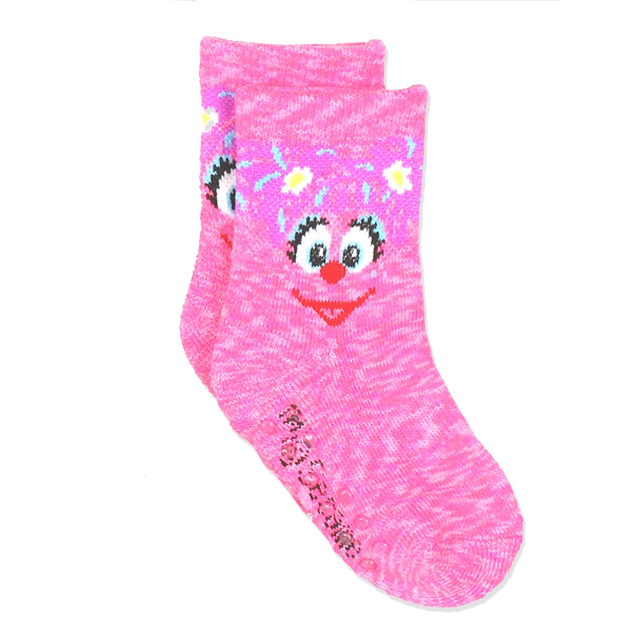 Sesame Street Elmo Boys Girls Multi Pack Crew Socks with Grippers (4-5T, Abby Zoe 6 pk)