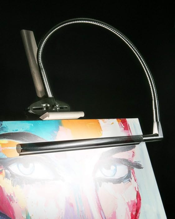 Daylight Techne LED Artist & Drafting Lamp, 12X20X7, Brushed Steel