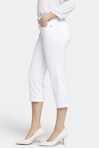 NYDJ Women's Marilyn Straight Cuff Cropped Slimming Jeans, Optic White, 10