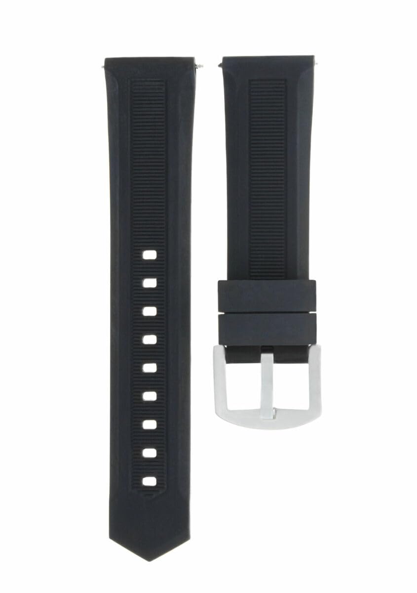 Ewatchparts 20mm Rubber Watch Band Strap Compatible With Tag Heuer F1 Aquaracer CAF1112, WAB2011 Black