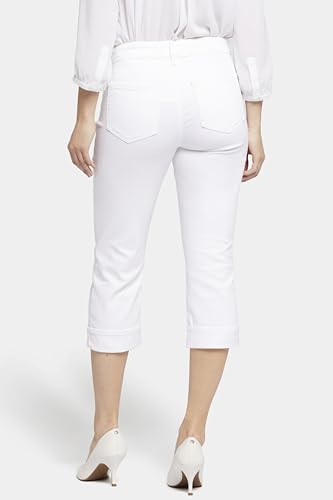 NYDJ Women's Marilyn Straight Cuff Cropped Slimming Jeans, Optic White, 10