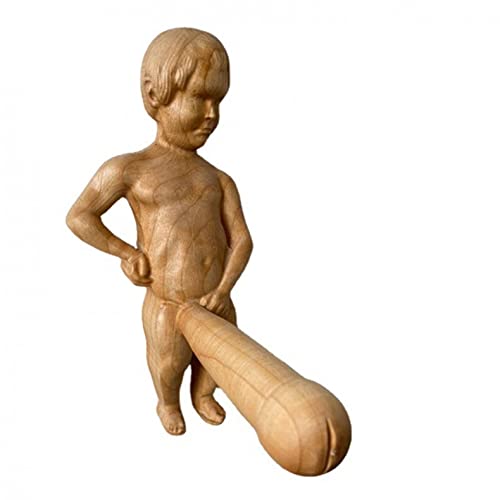 SAINGACE Funny Toilet Paper Holder, Wooden Boys Pe๐๐s Wall Mount Toilet Roll Holder (1 PC)
