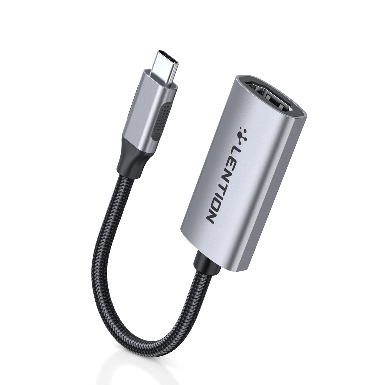 LENTION USB C to HDMI Adapter 4K@60Hz,Thunderbolt 3/4 to HDMI Adapter,HDMI to USB-C Adapter,USB-C Compatible 2023-2016 MacBook Pro,New iPad/Surface/Mac Air,Galaxy,Pixelbook,XPS etc(CU607,Space Gray)