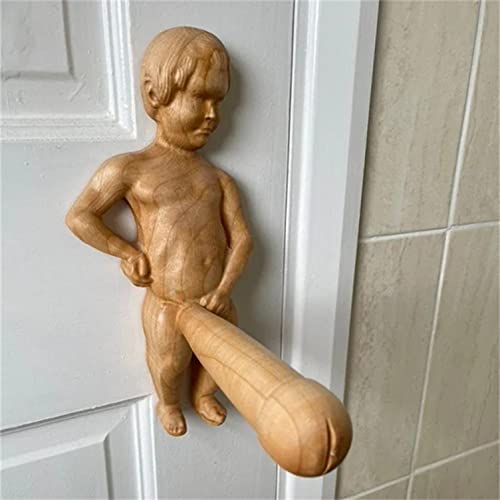 SAINGACE Funny Toilet Paper Holder, Wooden Boys Pe๐๐s Wall Mount Toilet Roll Holder (1 PC)