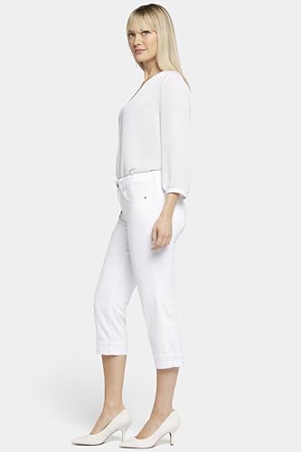 NYDJ Women's Marilyn Straight Cuff Cropped Slimming Jeans, Optic White, 10