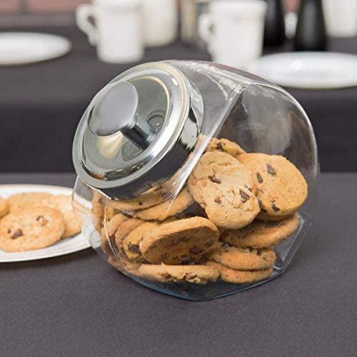 Anchor Hocking Glass Penny Candy Jar with Chrome Cover, 1/2 Gallon