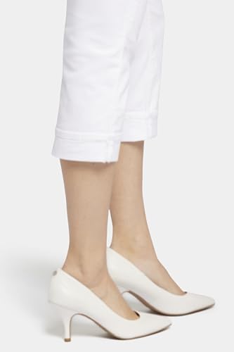 NYDJ Women's Marilyn Straight Cuff Cropped Slimming Jeans, Optic White, 10